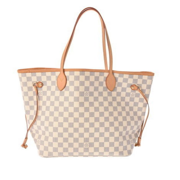 Louis Vuitton | Bags | Louis Vuitton Azur White Neverfull Mm White Tote ...